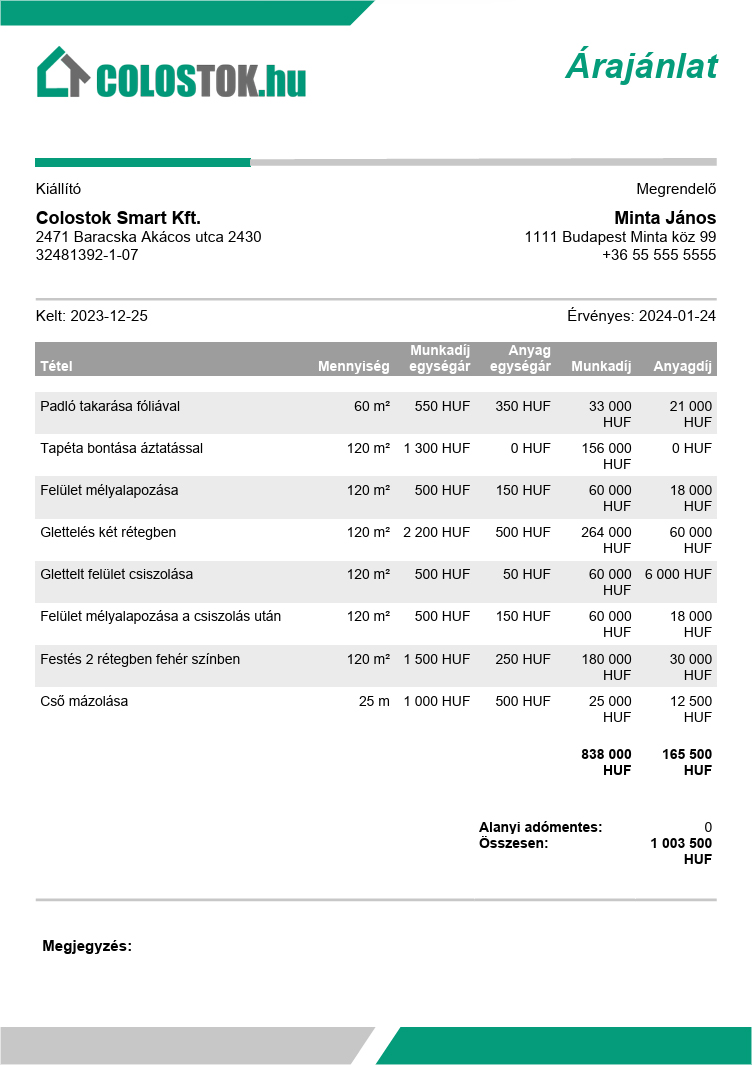 Hogyan válasszuk ki a legjobb árajánlat mintát a Colostok.hu-n? - Colostok